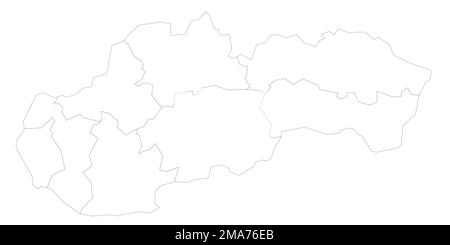 Slovakia political map of administrative divisions - regions. Colorful ...