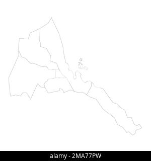Eritrea political map of administrative divisions - regions. Flat ...