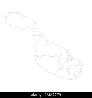 Malta political map of administrative divisions Stock Vector Image ...