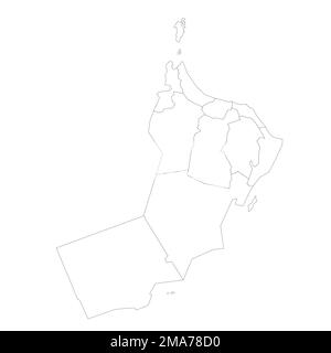 Oman political map of administrative divisions - governorates. Blank ...