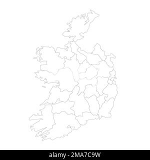 Ireland political map of administrative divisions - counties and cities ...