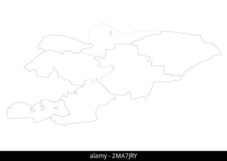 Kyrgyzstan political map of administrative divisions - regions and ...