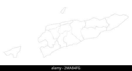 East Timor political map of administrative divisions - municipalities and Special Administrative ...