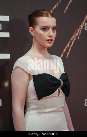 Hannah Onslow poses for photographers upon arrival for the premiere of ...