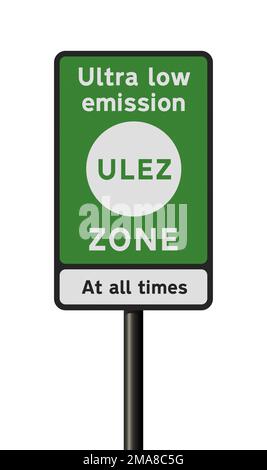 Ultra low emission ULEZ zone vector illustration Stock Vector Image ...