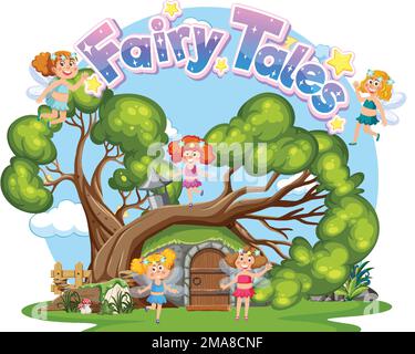 Fairy tales text design illustration Stock Vector Image & Art - Alamy