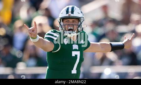Ohio Bobcats quarterback Kurtis Rourke (7) runs with the ball during an ...