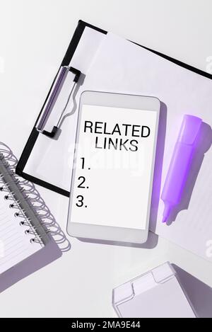 Writing displaying text Related Links. Business approach Website inside ...