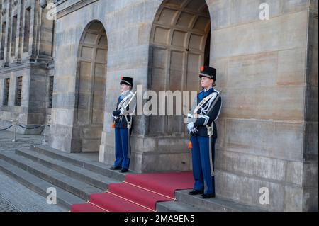 Two Royal Marechaussee Guards At Amsterdam The Netherlands 17-1-2023 ...
