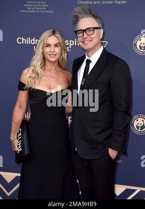 Mark Hoppus, right, and Skye Hoppus arrive at the 2022 Children's ...
