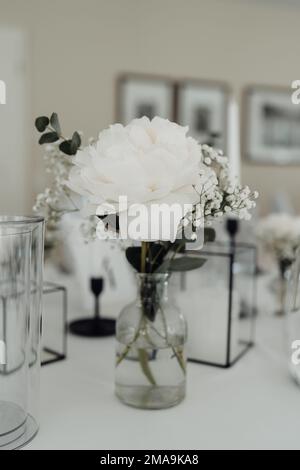 Table decoration at wedding location - weddinginspiration Stock Photo ...