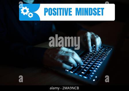 Text sign showing Positive Mindset, Business overview mental and ...