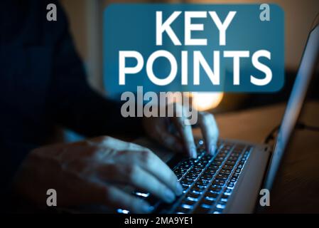 Sign displaying Key Points. Word Written on most important piece of ...