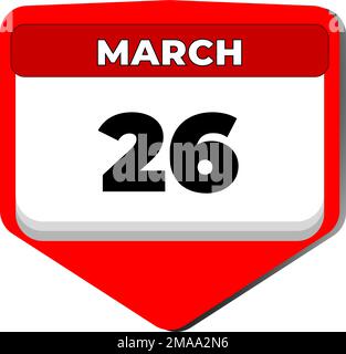 March 26 calendar icon - day of month Stock Vector Image & Art - Alamy