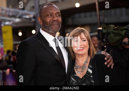 Sir Lenny Henry and Lisa Makin attending the South Bank Sky Arts Awards ...