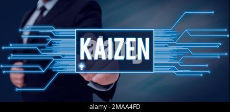 Conceptual display Kaizen. Business showcase a Japanese business ...