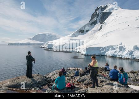 Palava Point, Antarctic peninsula on a bright and hot summers day Stock ...