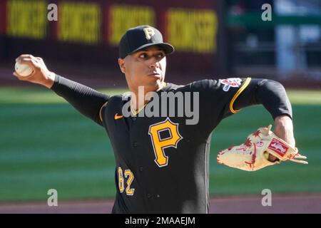 Pittsburgh Pirates starter Johan Oviedo pitches against the St. Louis ...