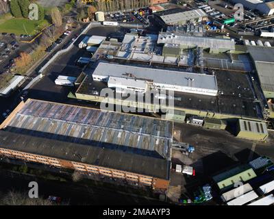Aerial view of an Avara Cargill chicken lorry crossing the Greyfriars ...