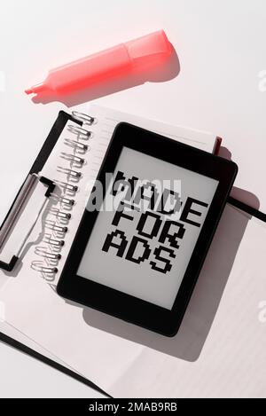 Text caption presenting Made For Ads. Internet Concept Marketing ...