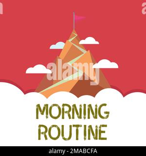 Sign displaying Morning Routine. Business concept initiation of ...