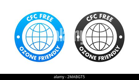 CFC free sign. Chlorofluorocarbons or freon. Vector illustration Stock ...