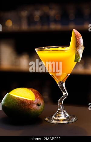 Non-alcoholic mango cocktail. Fresh mango. Indian drinks Stock Photo ...