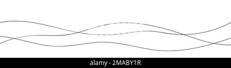 Abstract wavy thin line. Squiggle elements banner. Pattern with ...