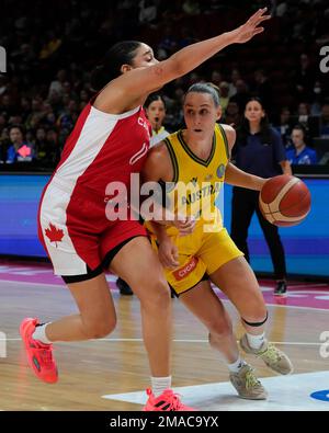 Australia's Steph Talbot, left, and Canada's Kia Nurse compete for the ...
