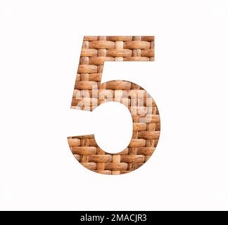 Number five (5) - Natural rattan background Stock Photo - Alamy