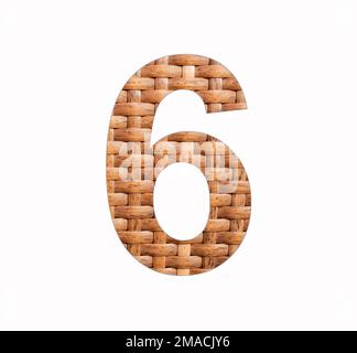 Number 6 (six) - Natural rattan background Stock Photo - Alamy