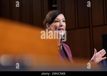 Colette Peters, director of the federal Bureau of Prisons, speaks after ...