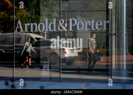 Facade of Arnold and Porter law firm in Washington, Thursday, Sept. 29 ...