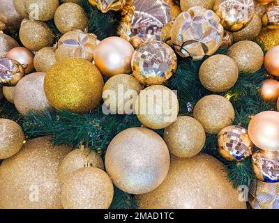 lots of festive balls on the Christmas tree Stock Photo - Alamy