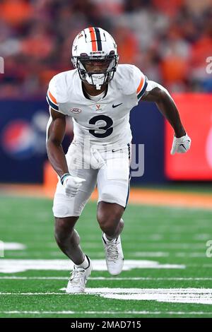 Virginia wide receiver Dontayvion Wicks runs a drill at the NFL ...