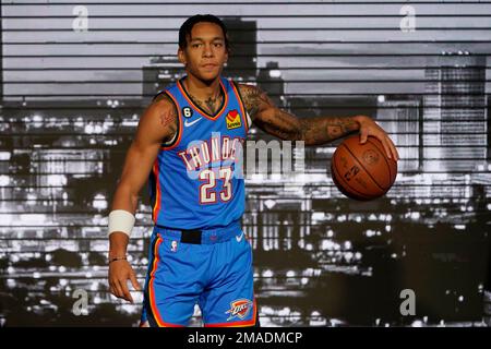 Oklahoma City Thunder guard Tre Mann (23) during an NBA basketball game ...