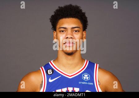Philadelphia 76ers' Jaden Springer poses for a photograph during media ...