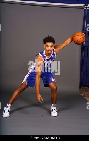 Philadelphia 76ers' Jaden Springer poses for a photograph during media ...