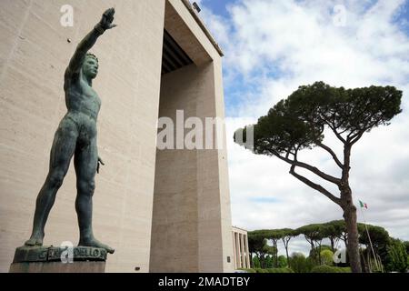 The fascist sculpture Genio dello Sport, Genius of sports, by Italo ...