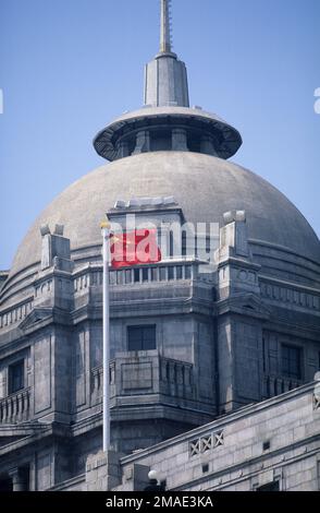 China, Shanghai, the Bund, the HK and Shanghai bank building showing ...