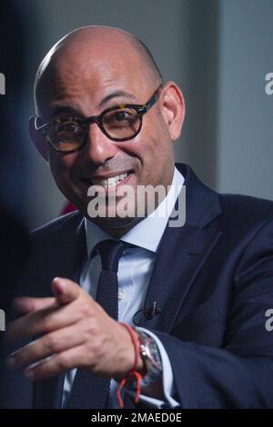 Simon Stiell sits for an interview to discuss his new role as the ...