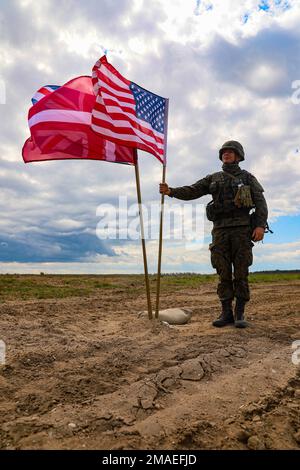 A Polish soldier of Drawsko Pomorskie Training Area (DPTA) officially ...