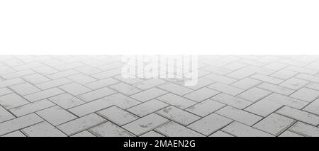 Vanishing perspective concrete block pavement vector background with ...