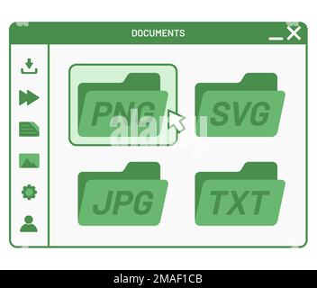 desktop interface window with folders shape icon isolated simple ui vector flat illustration ...