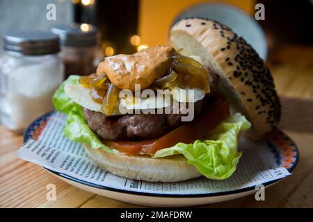 Authentic top quality American Burger Stock Photo - Alamy