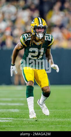 Green Bay Packers cornerback Eric Stokes (21) defends during an NFL ...