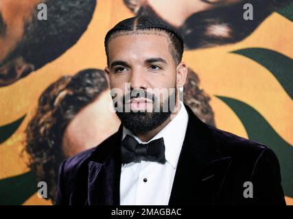 Drake attends the world premiere of "Amsterdam" at Alice Tully Hall on ...