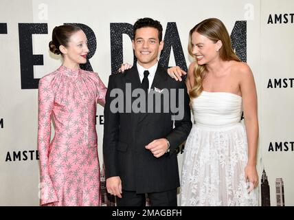 Andrea Riseborough, left, and Rami Malek pose together at the world ...
