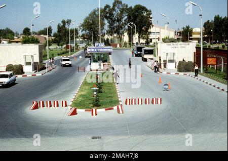 An aerial view of the main gate. Base: Vandenberg Air Force Base State ...