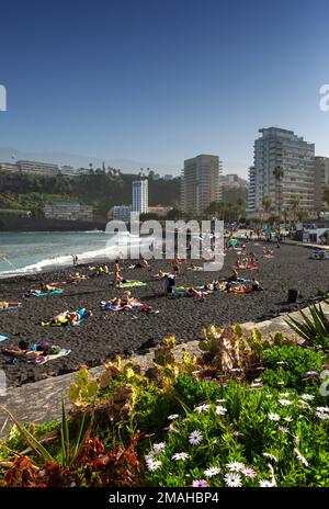 Tenerife,Spain - December 25, 2018 : panoramic view of the pool of Lago ...